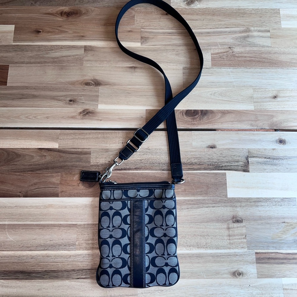 Vintage Coach Black Canvas Monogram Logo Signature Cr… - Gem